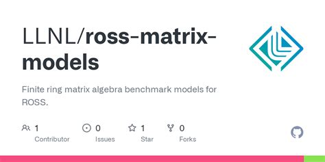 Github Llnl Ross Matrix Models Finite Ring Matrix Algebra Benchmark
