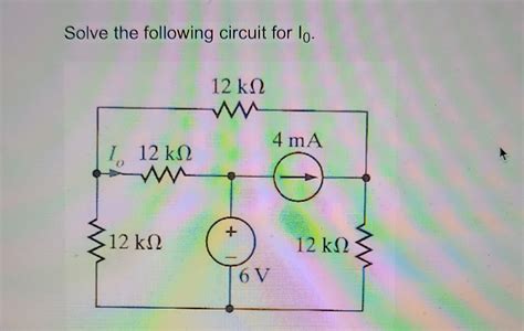 solved solve the following circuit for i0
