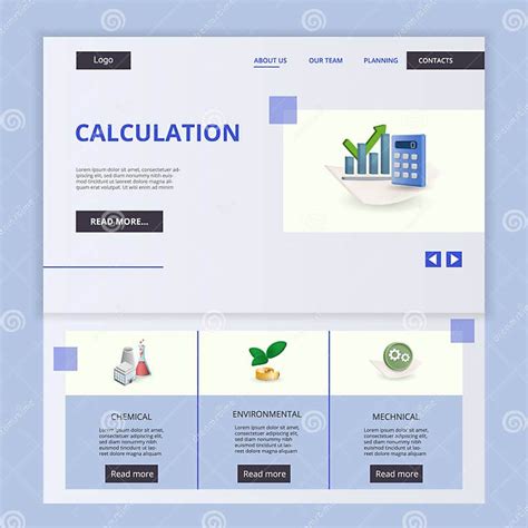 Calculation Flat Landing Page Website Template Chemical Environmental