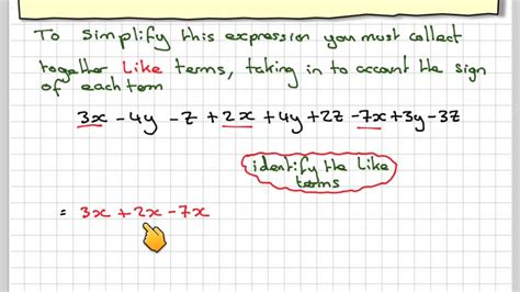 Simplifying Expressions Using Addition And Subtraction Youtube