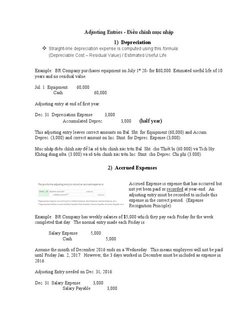 5 Categories Of Adjusting Entries Notes Pdf Revenue Deferral