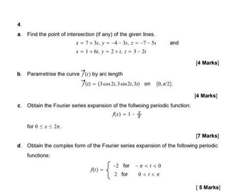 Solved A Find The Point Of Intersection If Any Of The Chegg