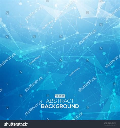 Abstract Low Poly Blue Bright Technology Vector Background Connection Structure Vector Data