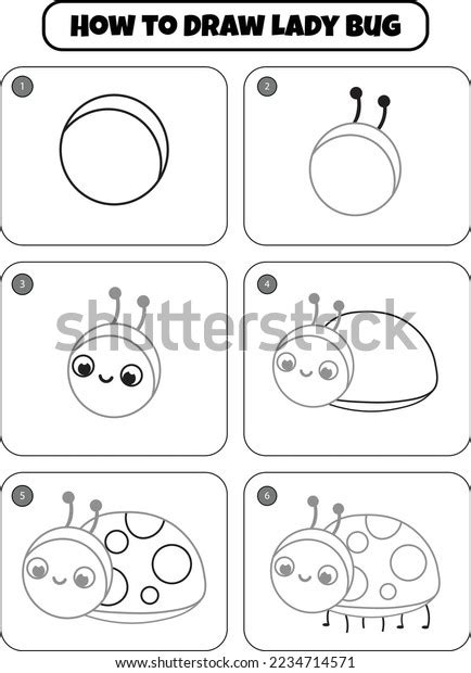 How Draw Lady Bug Step By Stock Vector Royalty Free Shutterstock