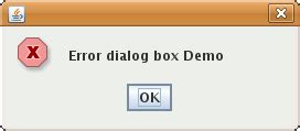 Java Error Dialog