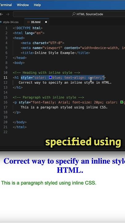 html coding qanda 35 the correct way to specify an inline style in html coding css htmlcss
