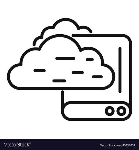 Storage Cloud Icon Outline Backup Data Royalty Free Vector