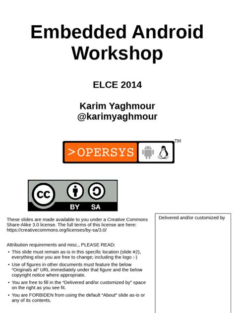 Yaghmour Embedded Android Workshop Pdf Android Operating System