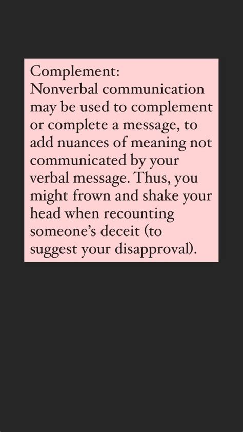 Complement Nonverbal Communication Nonverbal Communication Communication Relationship