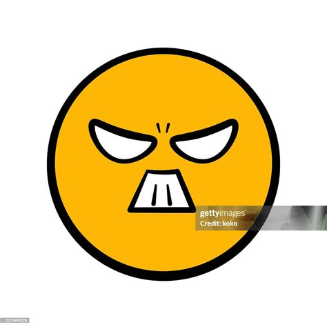 Cute Character Icon Emoji Angry Face High Res Vector Graphic Getty Images