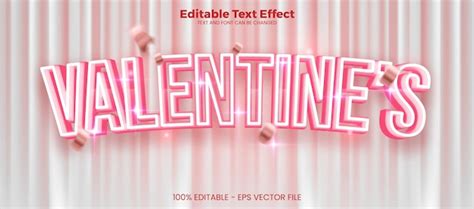 Premium Vector Valentines Day Editable Text Effect 3d Text Effect Template