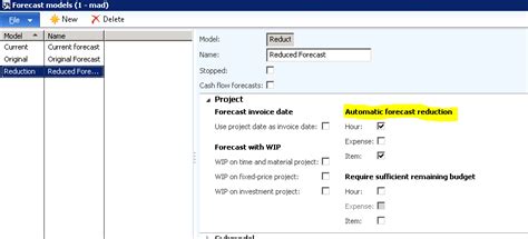 how to create automatic forecast reduction in dynamics ax stoneridge