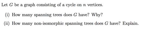solved let g be a graph consisting of a cycle on n vertices