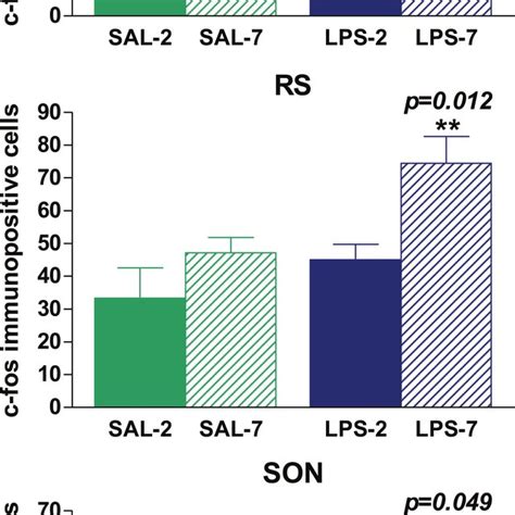 Quantification Of C Fos Immunopositive Cells Per Field In Different
