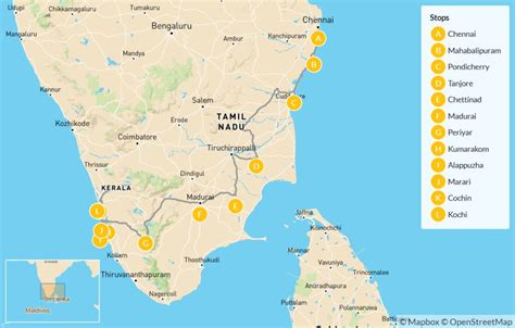 Tourist Map Of Tamil Nadu