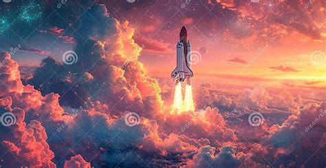 Launching A Nasa Spacecraft Into Space From Earth Rocket Flying To Mars Moon Iss Ai