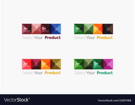 Set Of Abstract Square Interface Menu Navigation Vector Image