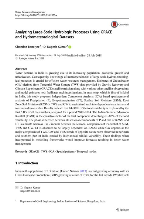Pdf Analyzing Large Scale Hydrologic Processes Using Grace And Hydrometeorological Datasets