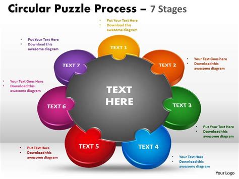 Stages Circular Puzzle Process Graphics Presentation Background For PowerPoint PPT