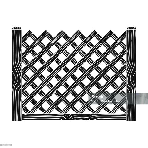 A Wooden Fence A Different Fence Single Icon In Black Style Vector