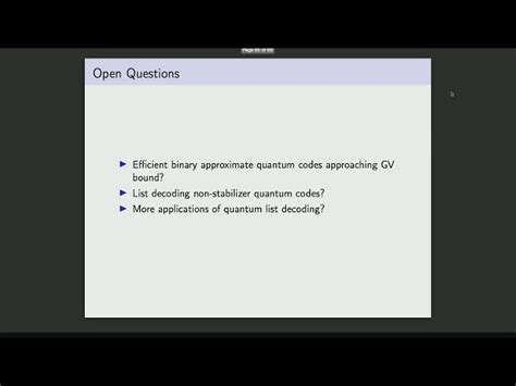 Free Video Approaching The Quantum Singleton Bound With Approximate