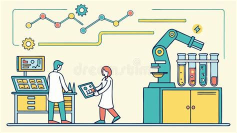 Automated Lab Research Scientist And Robotic Arm Vector Design
