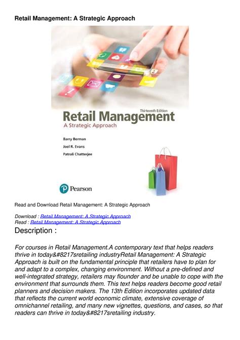 Pdfread Retail Management A Strategic Approach Retail Management A Strategic Approach Read