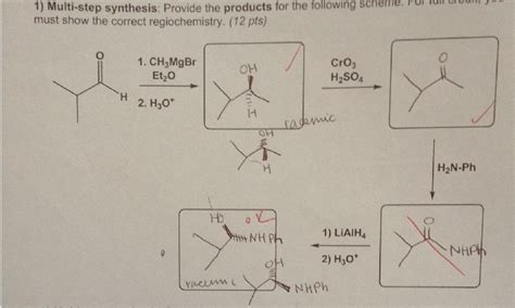 solved 1 multi step synthesis provide the products for the