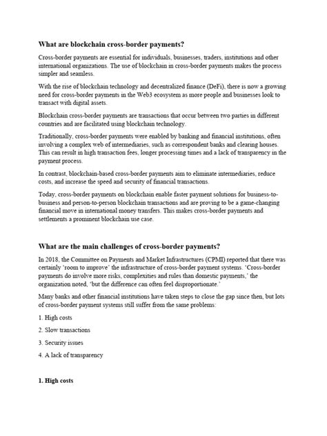 Cross Border Payment Pdf Payment System Cryptocurrency