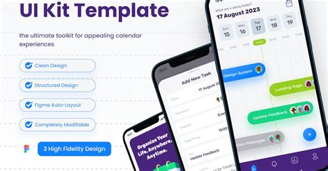 Calendar Mobile App Ui Kit Template Ux And Ui Kits Ft Intuitive And Stylish Envato Elements