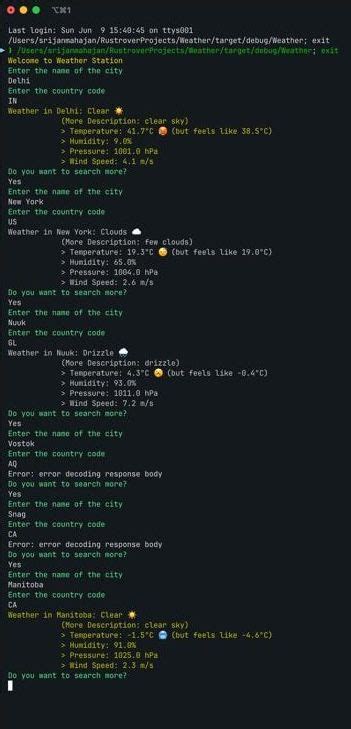 Srijan Mahajan On Linkedin Rust Cli Openweather