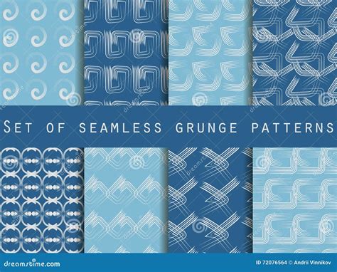 Set Of Geometric Seamless Patterns The Pattern Of The Lines