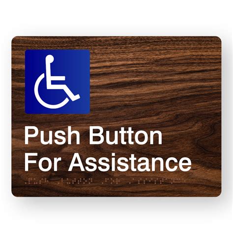 Braille Signage Push Button For Assistance Braille Sign In Dark