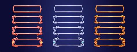 Free Vector Empty Rectangle Game Frames In Medieval Style