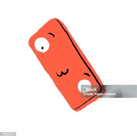 긍정적 인 감정을 가진 사각형 기하학적 캐릭터 귀여운 얼굴에 흥분 된 미소 재밌는 기하학 모양 직사각형 그림 이모티콘 어린이 교육 낙서 스티커 흰색에 평평한 고립 된 벡터