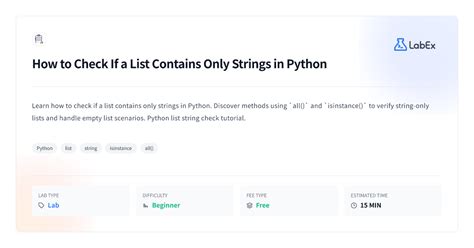How To Check If A List Contains Only Strings In Python Labex