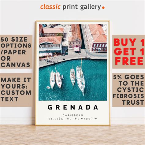 Grenada Poster Colorful Print Grenada Wall Art Grenada Photo Decor