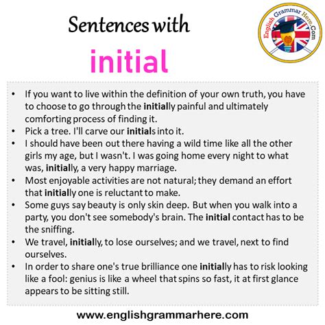 Sentences With Initial Initial In A Sentence In English Sentences For Initial English
