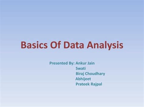 Introduction To Data Analysis Course Notespdf Databases Computer