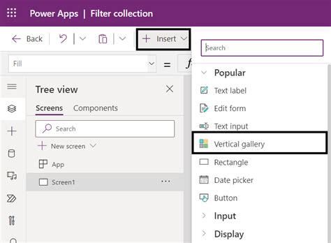 how to use a filter in powerapps collection