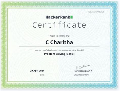 C Charitha On Linkedin Problemsolving Coding Certificationcomplete Hackerrank