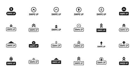 Premium Vector Swipe Up Icon Set Up Arrow Button Symbol Swipe Up Icons For Social Media