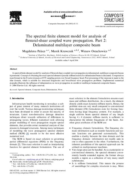 Pdf The Spectral Finite Element Model For Analysis Of Flexural Shear Coupled Wave Propagation