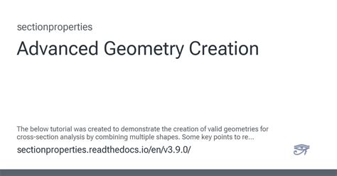 Advanced Geometry Creation Sectionproperties Documentation