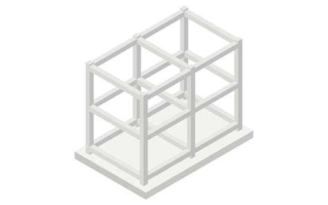 Construção De Estrutura De Concreto Armado Rc Ilustrações Isométricas De Estruturas De Edifícios