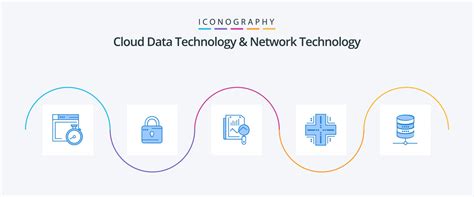 Cloud Data Technology And Network Technology Blue 5 Icon Pack Including Doller Mainframe File