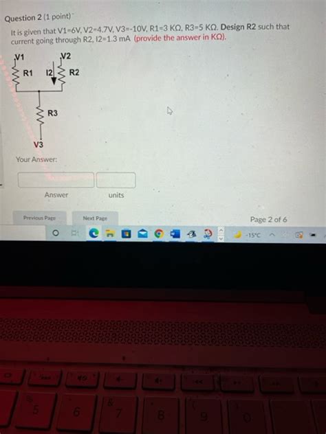 Solved Question 2 1 Point It Is Given That V1 6v V2 4 7v