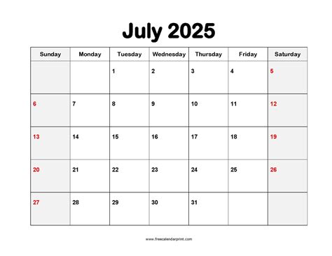 2025 Monthly Calendar Printable January To December
