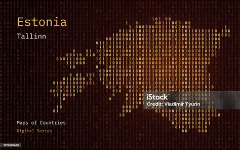 Estonia Map Shown In Binary Code Pattern Tsmc Matrix Numbers Zero One Stock Illustration
