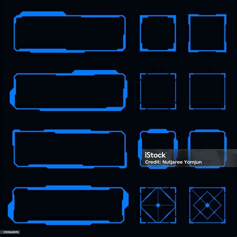 Vector Technology Futuristic Set Hi Tech Frame Element Hud Scifi Design Element Stock